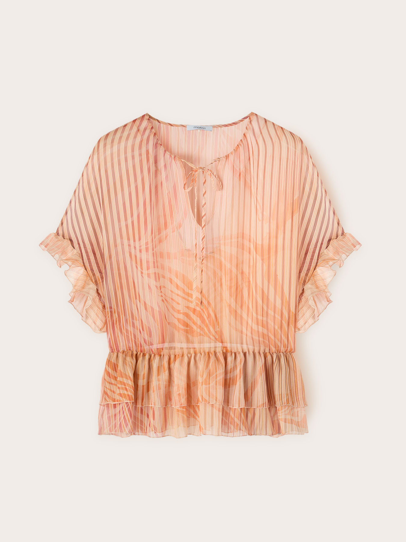 Gemusterte Bluse mit Volant