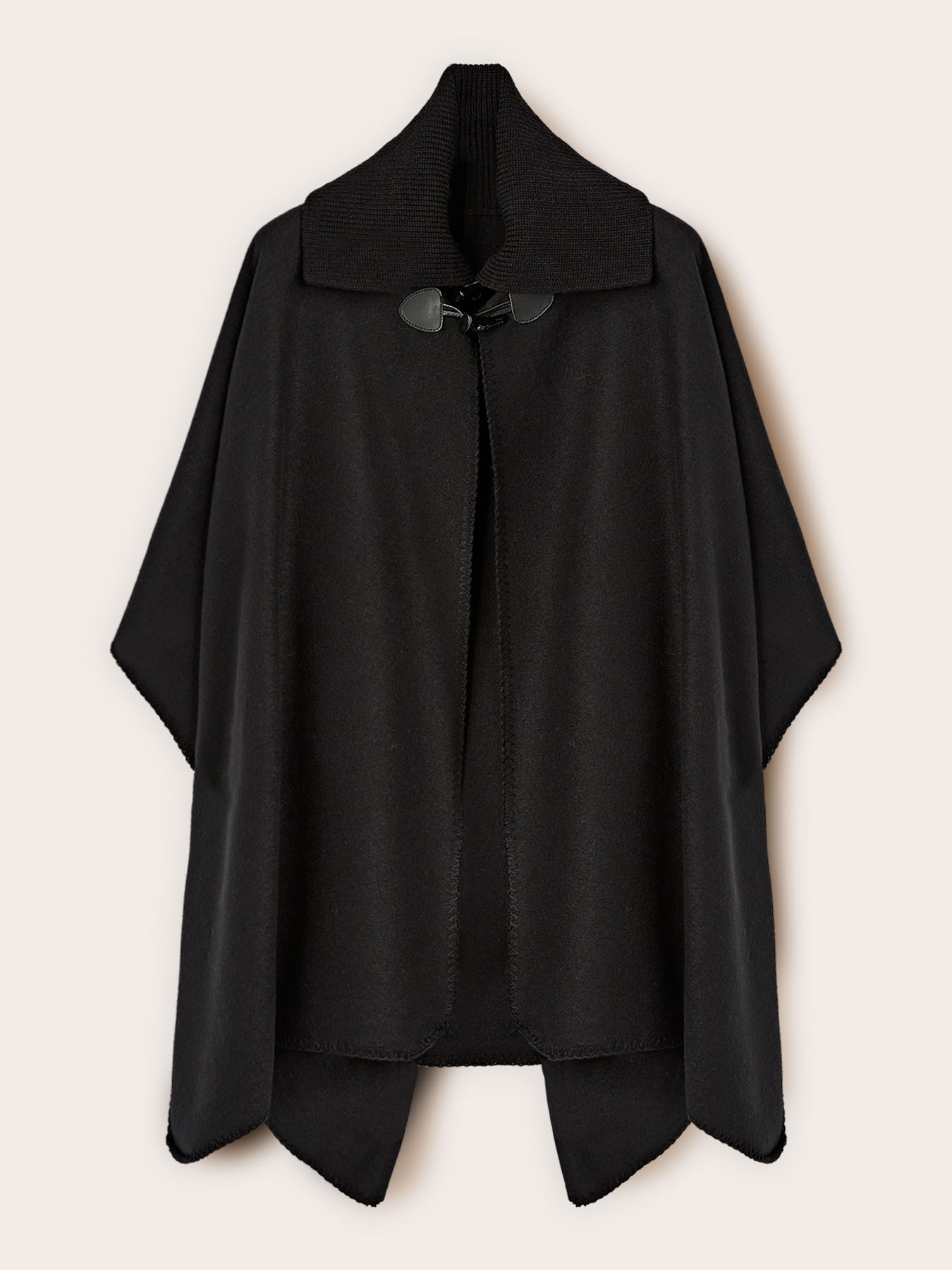 Poncho aus Stoff mit hohem Kragen