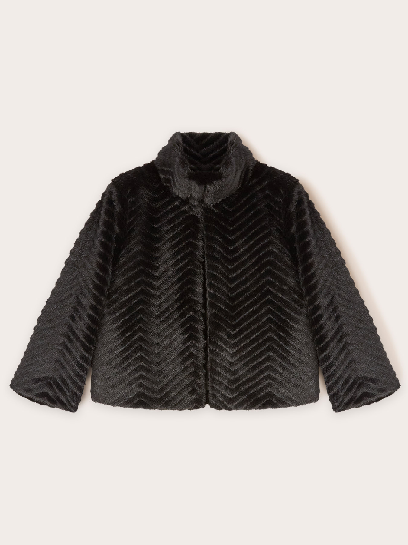 Cappa corta teddy taglio chevron