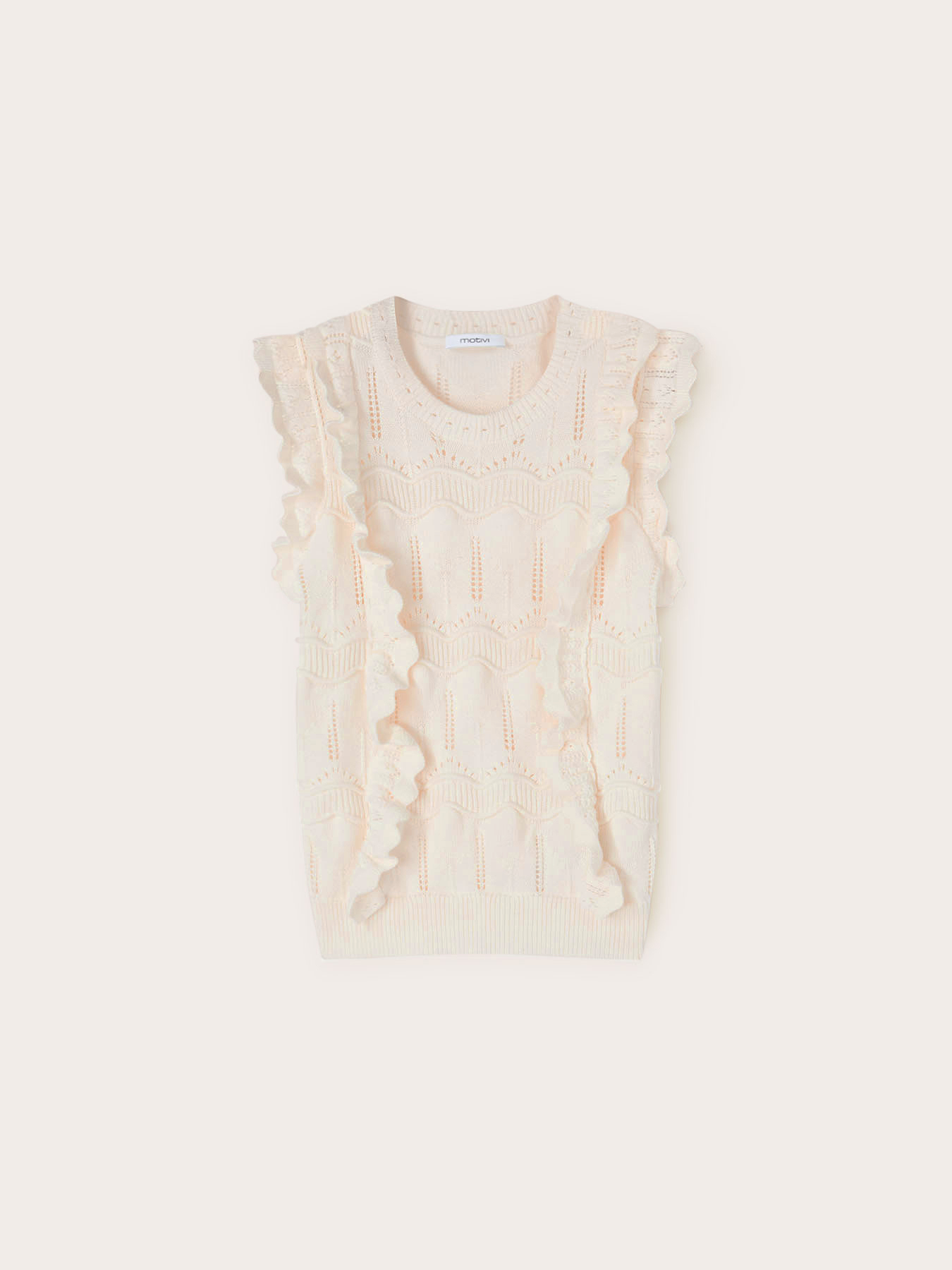 Knitted top with ruffles